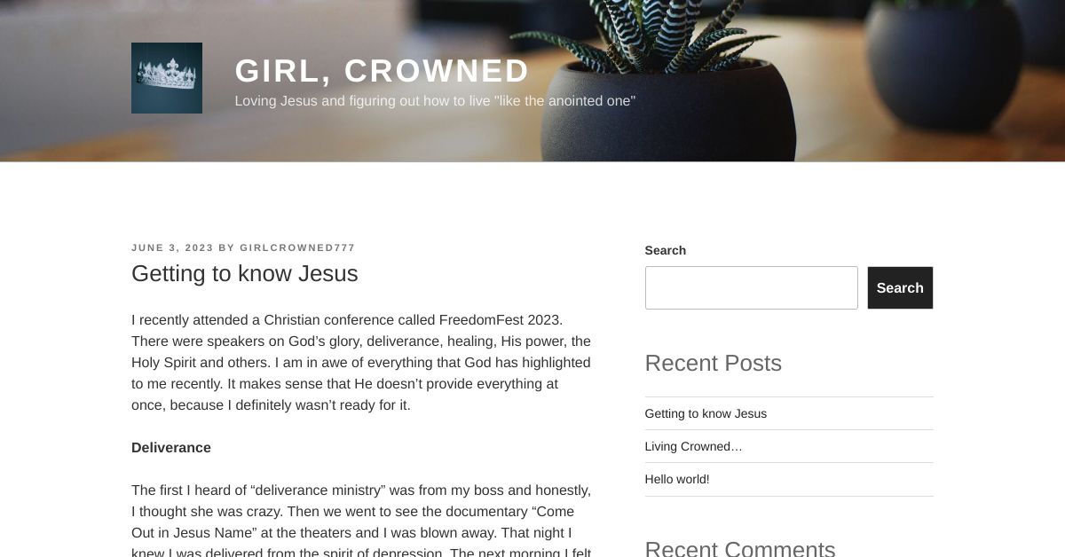 Getting to know Jesus – Girl, Crowned